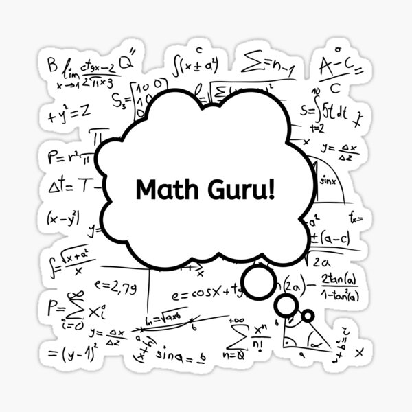 "Math Guru " Sticker for Sale by NaghmaPerveen | Redbubble