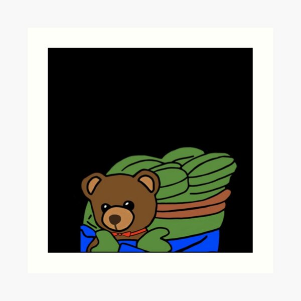 "Peepo teddy hug pepega emote" Art Print for Sale by rmpk101 | Redbubble