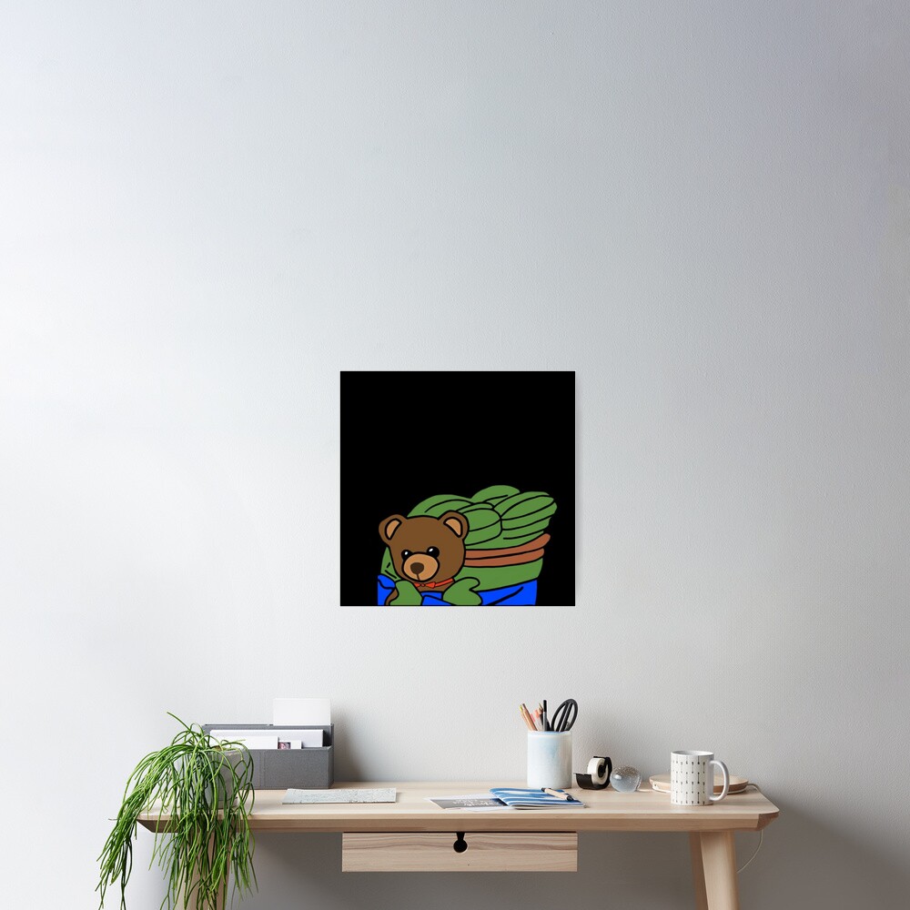 "Peepo teddy hug pepega emote" Poster for Sale by rmpk101 | Redbubble
