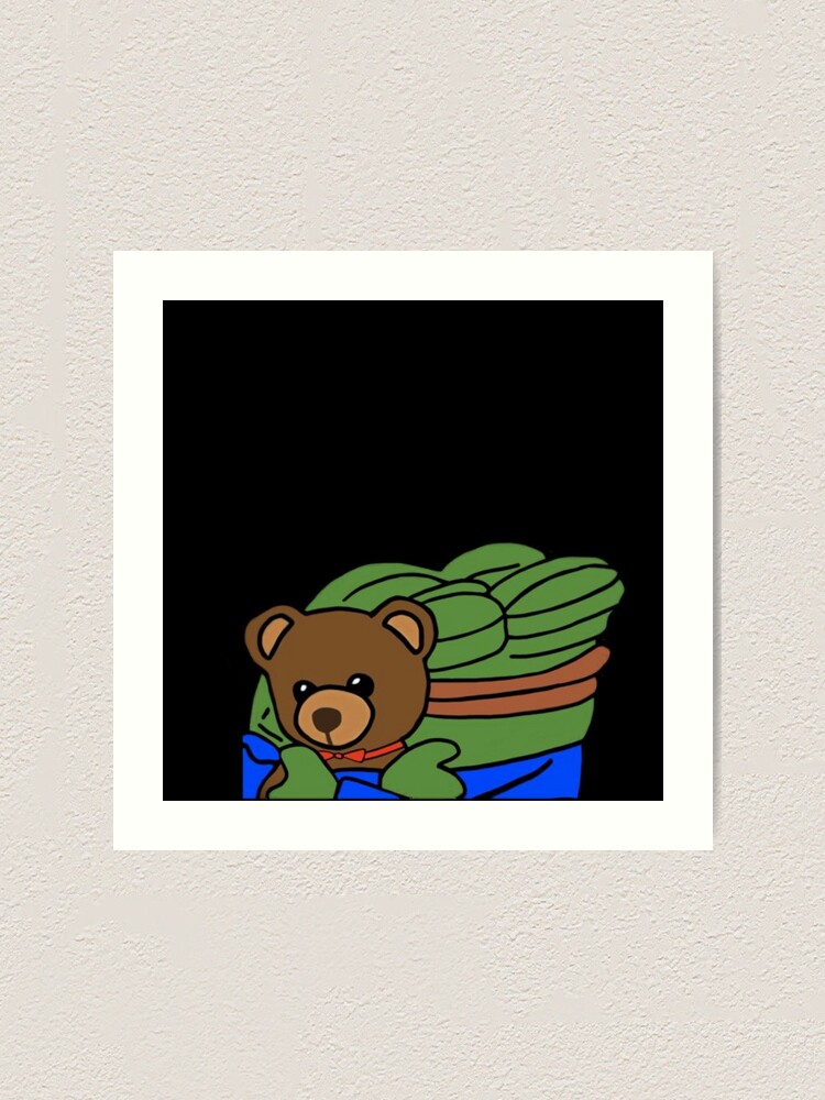 "Peepo teddy hug pepega emote" Art Print for Sale by rmpk101 | Redbubble