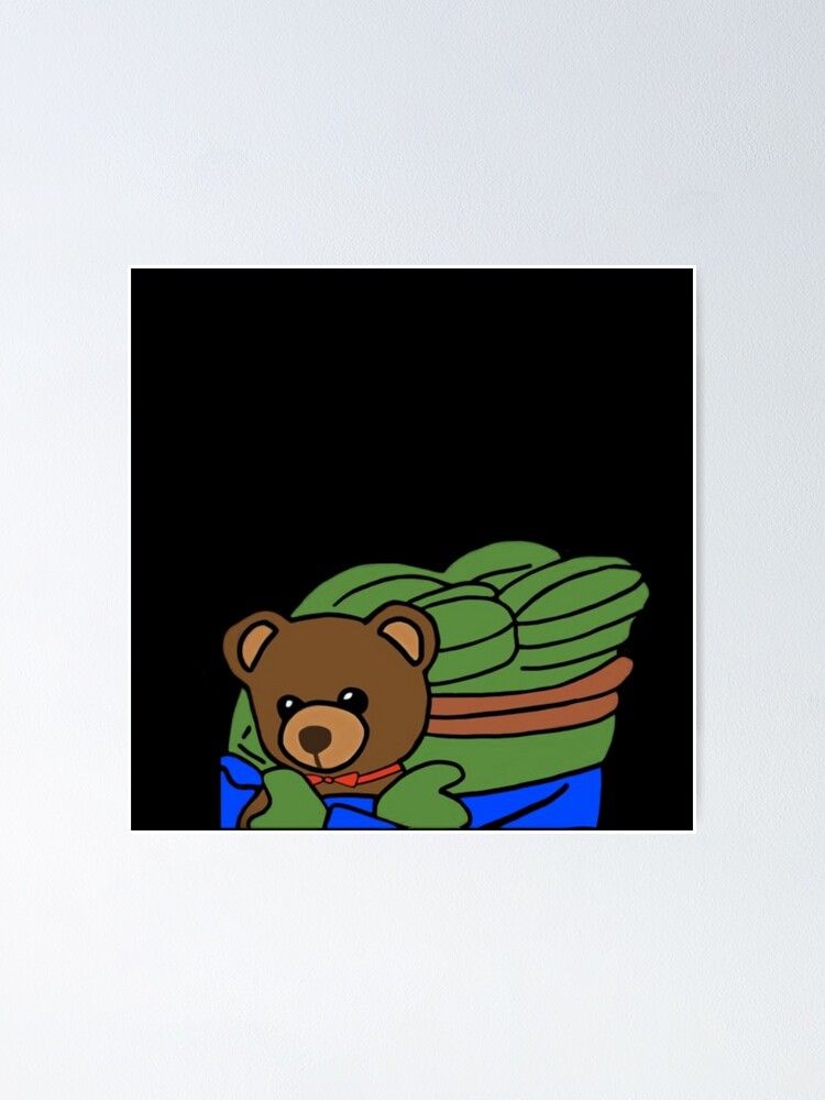"Peepo teddy hug pepega emote" Poster for Sale by rmpk101 | Redbubble