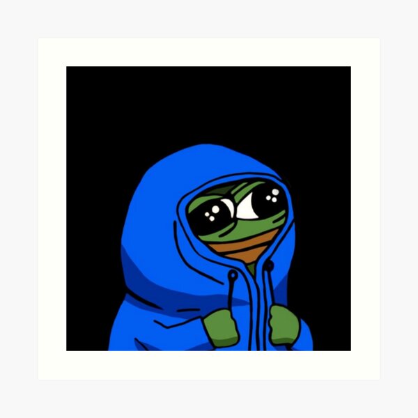 "Peepo blue hoodie pepega emote" Art Print for Sale by rmpk101 | Redbubble