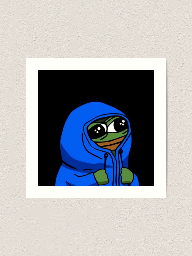 "Peepo blue hoodie pepega emote" Art Print for Sale by rmpk101 | Redbubble