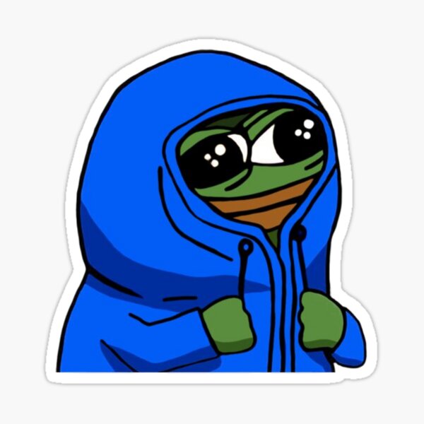"Peepo blue hoodie pepega emote" Sticker by rmpk101 | Redbubble