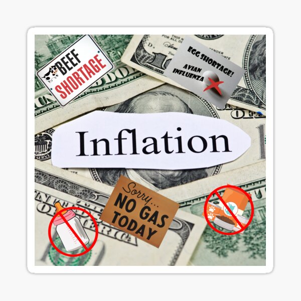 "Money Inflation Reality and Shortages" Sticker for Sale by silviaol ...