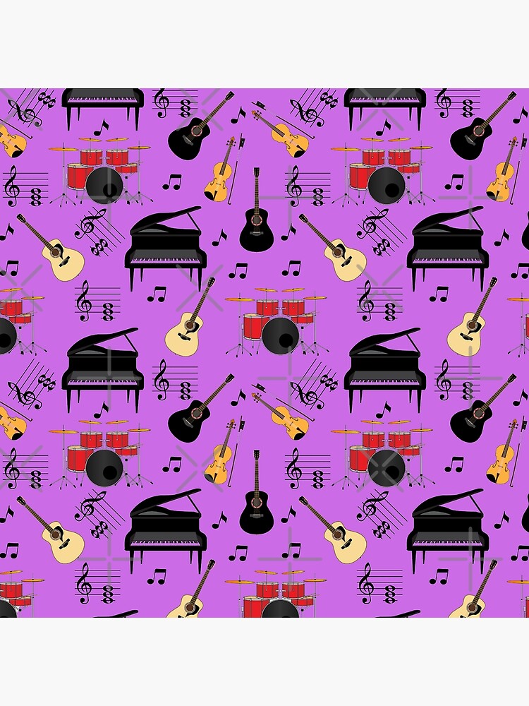 "Musical instruments with purple" Poster for Sale by FGCART | Redbubble
