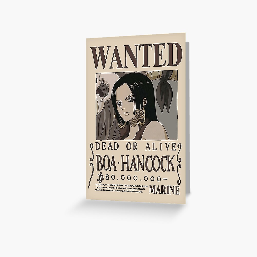 "One Piece Wanted bounty poster Boa Hancock png" Greeting Card by ...