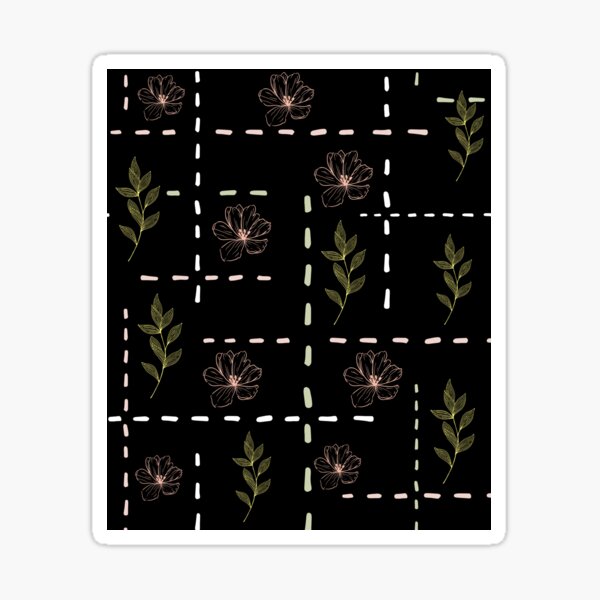 "Floral aesthetic dashes pattern" Sticker for Sale by Swagmode | Redbubble