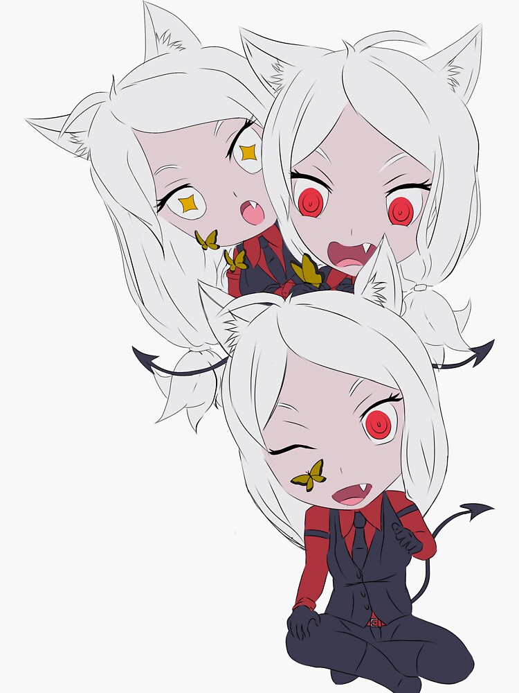 "Chibi: Helltaker Cerberus" Sticker for Sale by YukkiNori | Redbubble