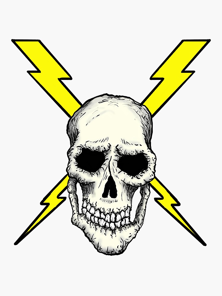 "Lightning Skull" Sticker for Sale by DanielPowers | Redbubble