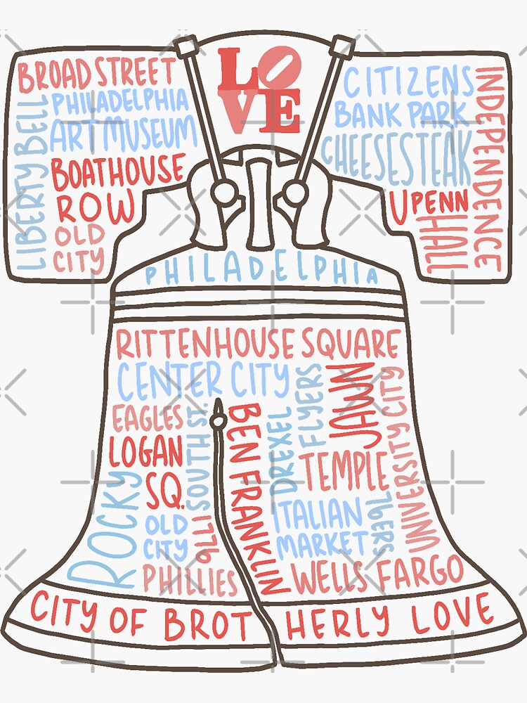 "Philly Liberty Bell" Sticker for Sale by Jonello101 | Redbubble