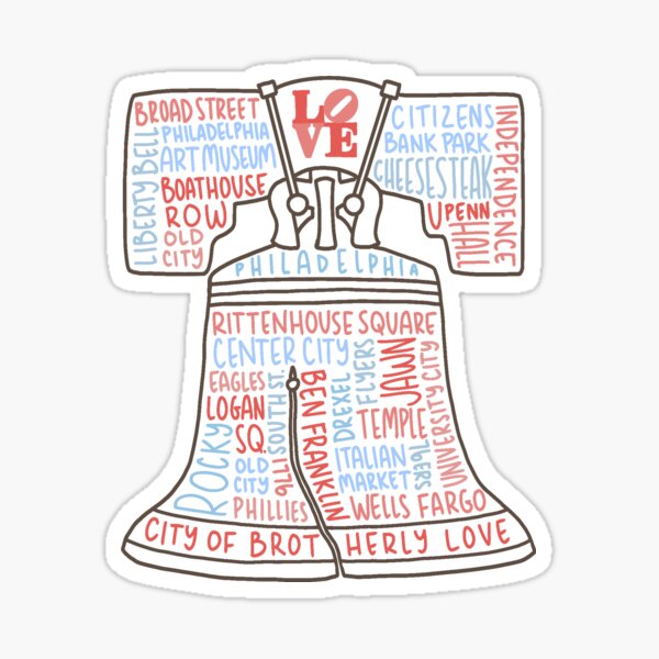"Philly Liberty Bell" Sticker for Sale by Jonello101 | Redbubble