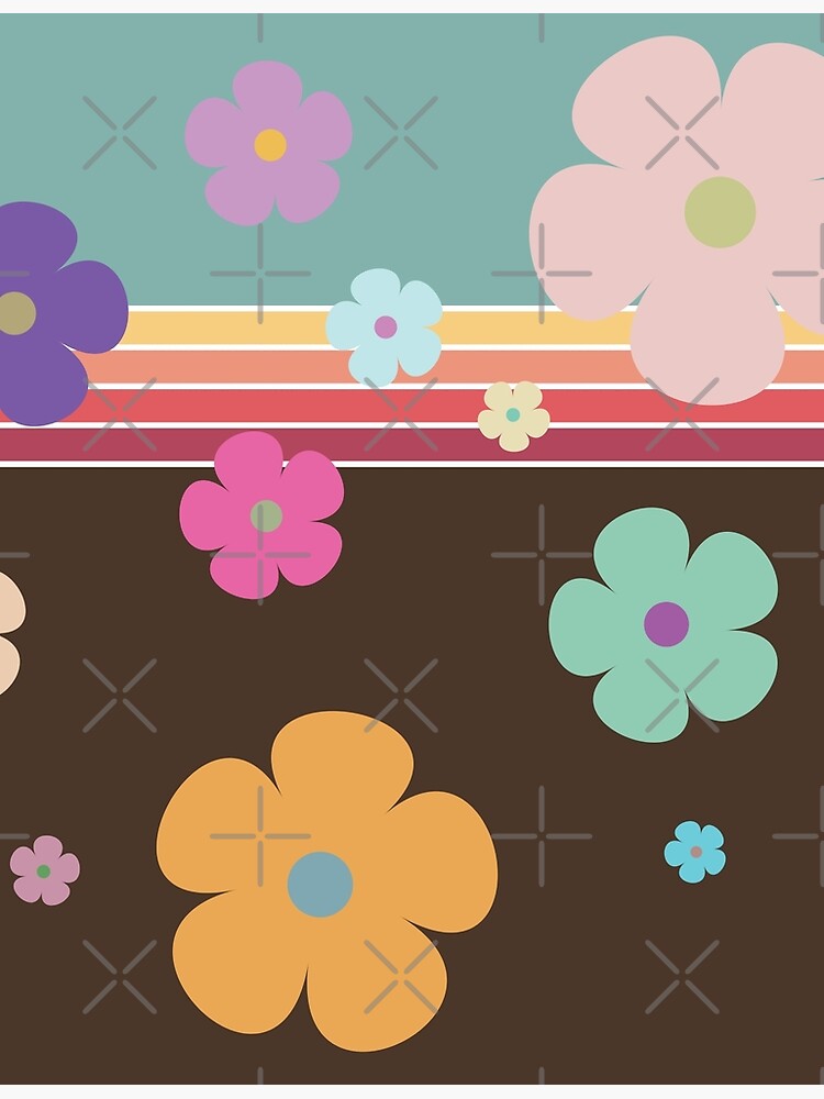 "Vintage Stripes 80s Retro Flowers" Poster for Sale by ind3finite ...