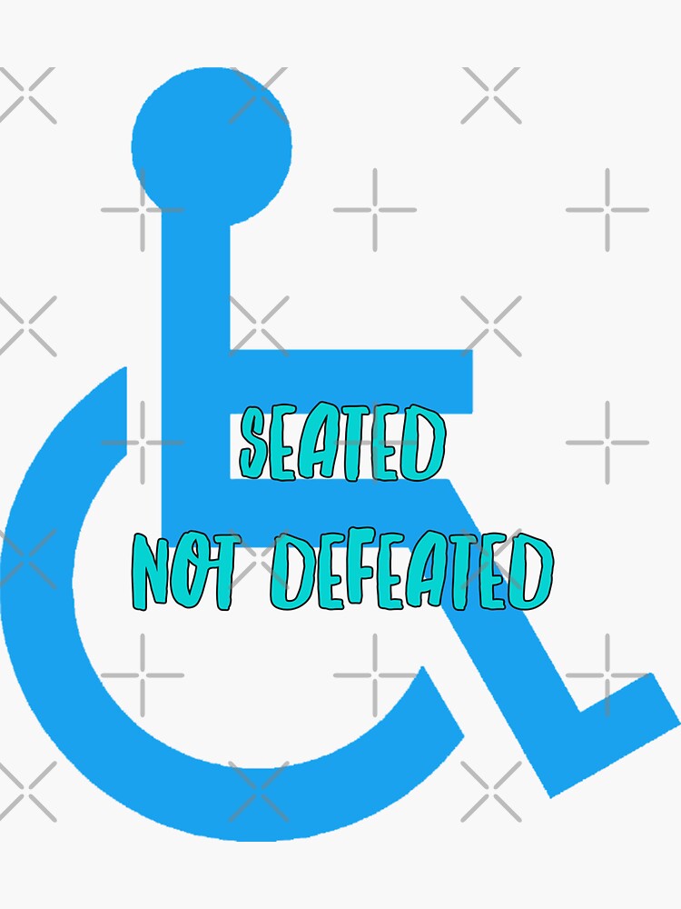 "Seated Not Defeated" Sticker for Sale by purrfectpixx | Redbubble