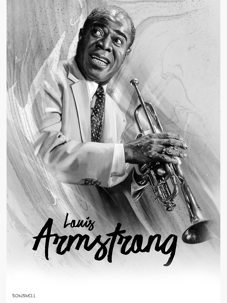 "Louis Armstrong Jazz Legend" Sticker for Sale by RickSonskell | Redbubble