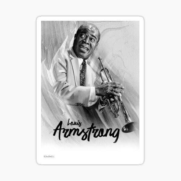 "Louis Armstrong Jazz Legend" Sticker for Sale by RickSonskell | Redbubble