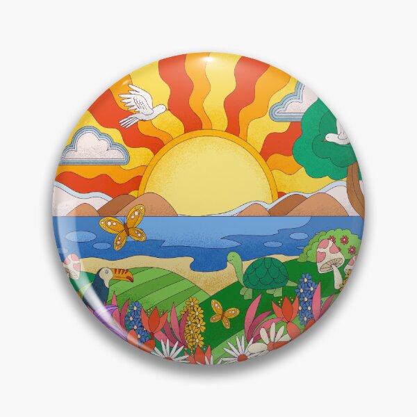 "Psychedelic vivid landscape inspire" Pin for Sale by SimoCompany ...