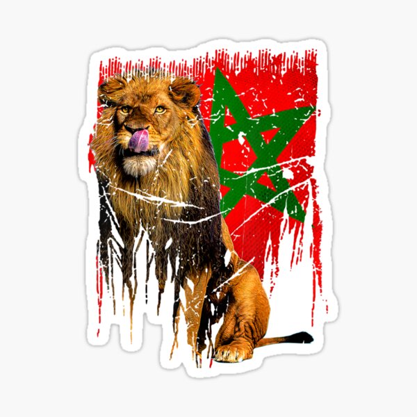 "Lion Moroccan Flag Morocco Lion" Sticker for Sale by SergioKanter ...