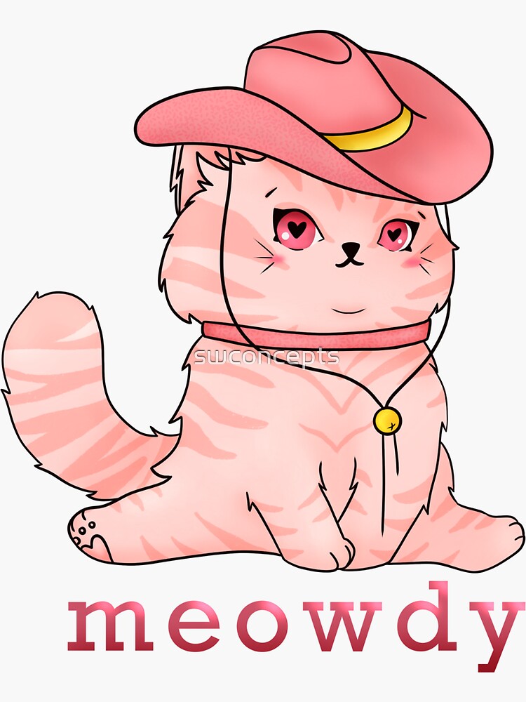 "Meowdy" Sticker for Sale by swconcepts | Redbubble