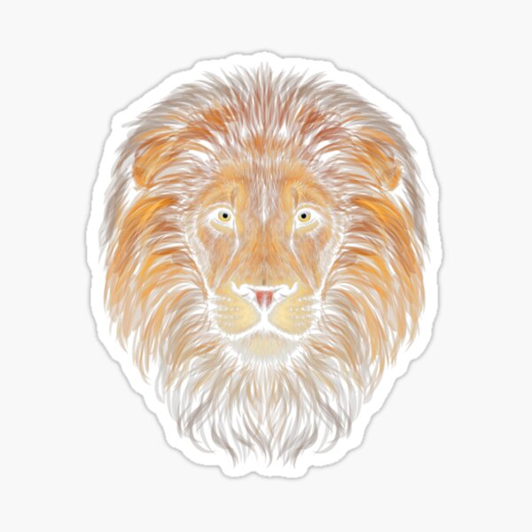 "Male African Lion Face" Sticker for Sale by SergioKanter | Redbubble