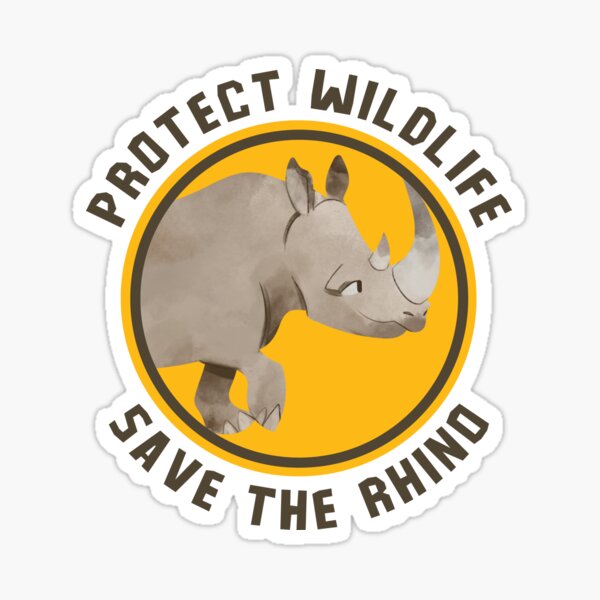 "Protect Wildlife, Save The Rhino" Sticker for Sale by Sunrise-X-Wind ...