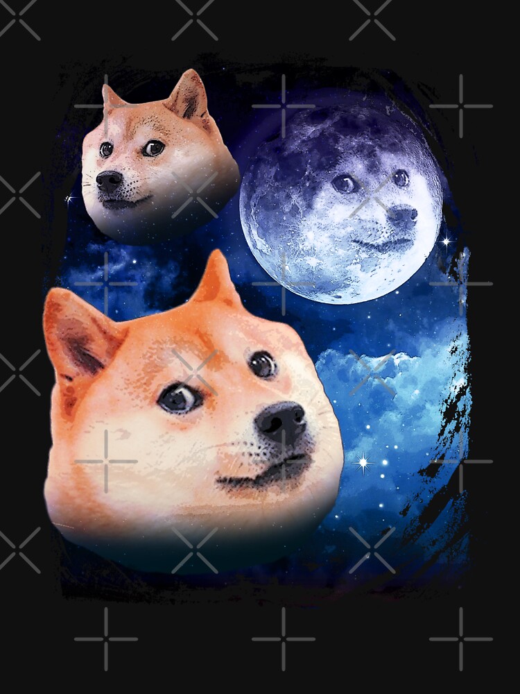 "Three Doge Moon vintage coin howl at moon meme" T-shirt for Sale by ...