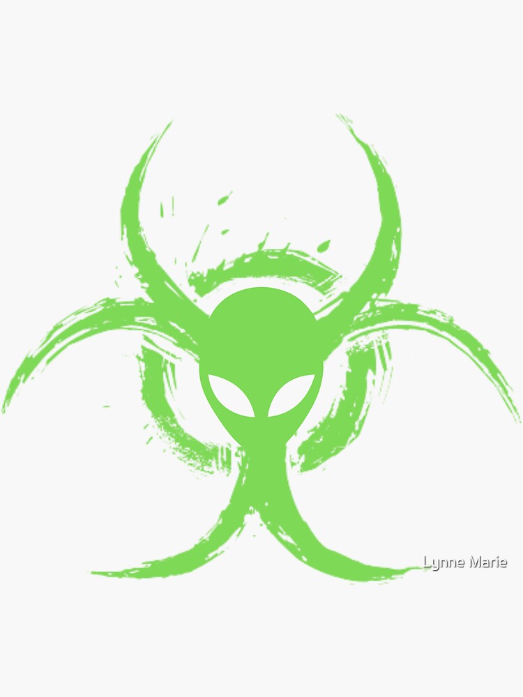 "Florescent Green Biohazard Alien" Sticker for Sale by SunnyCalypso ...
