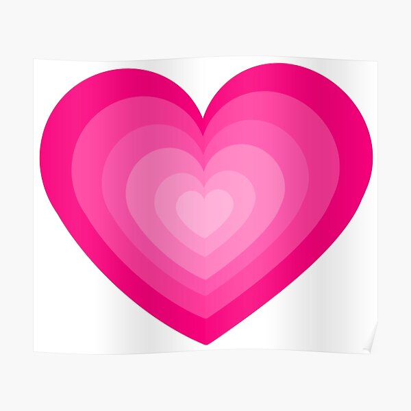 "Hot Pink Gradient Heart" Poster for Sale by IslaC38 | Redbubble