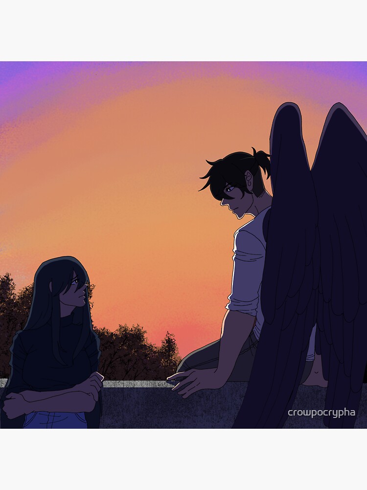 "Crow and Mina in 'Mirror'" Sticker for Sale by crowpocrypha | Redbubble