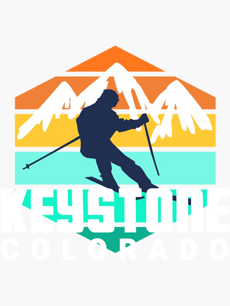 "Keystone CO Retro Ski Mountain Vintage Keystone Mountain " Sticker for ...