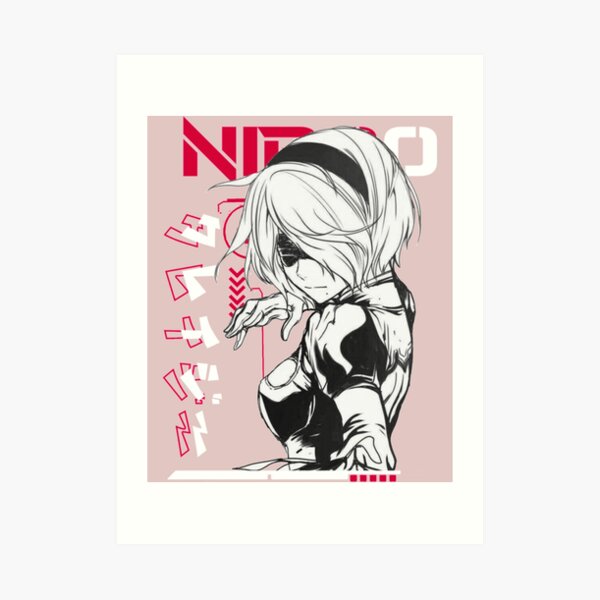 "nier automata 2B Tshirt mask " Art Print for Sale by alexhoc16 | Redbubble