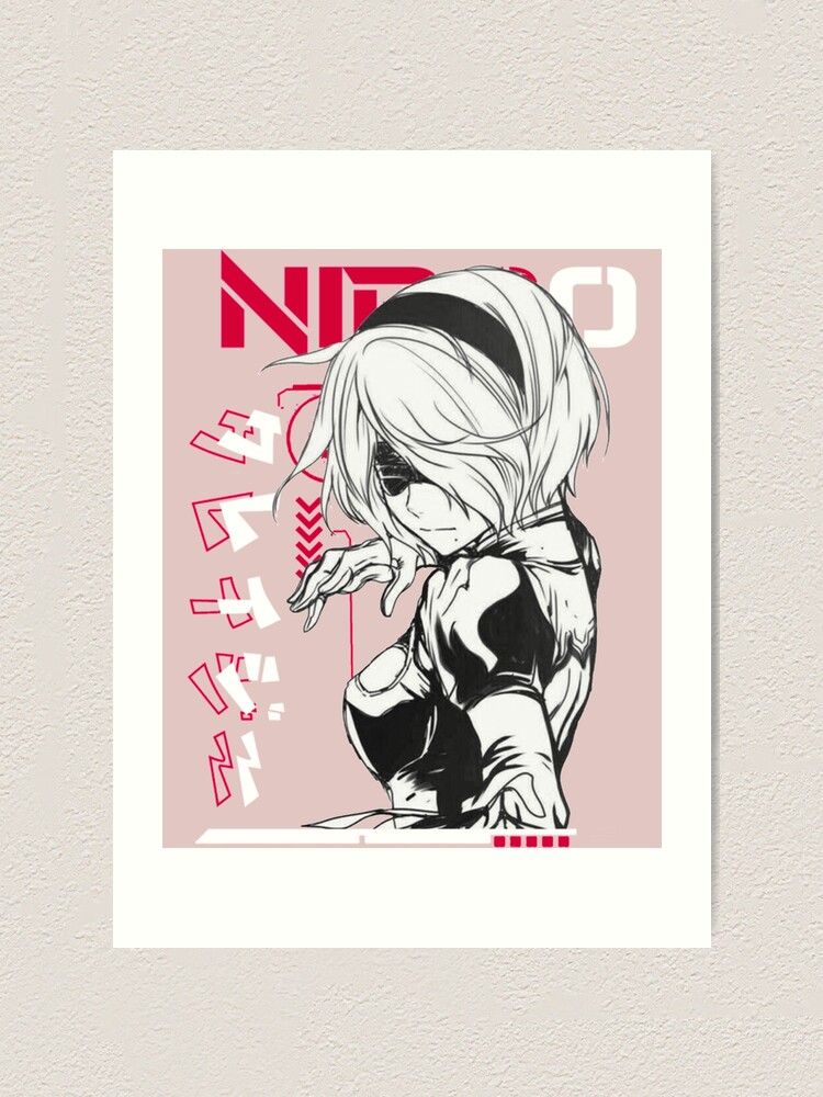 "nier automata 2B Tshirt mask " Art Print for Sale by alexhoc16 | Redbubble