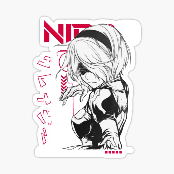 "nier automata 2B Tshirt mask " Sticker for Sale by alexhoc16 | Redbubble