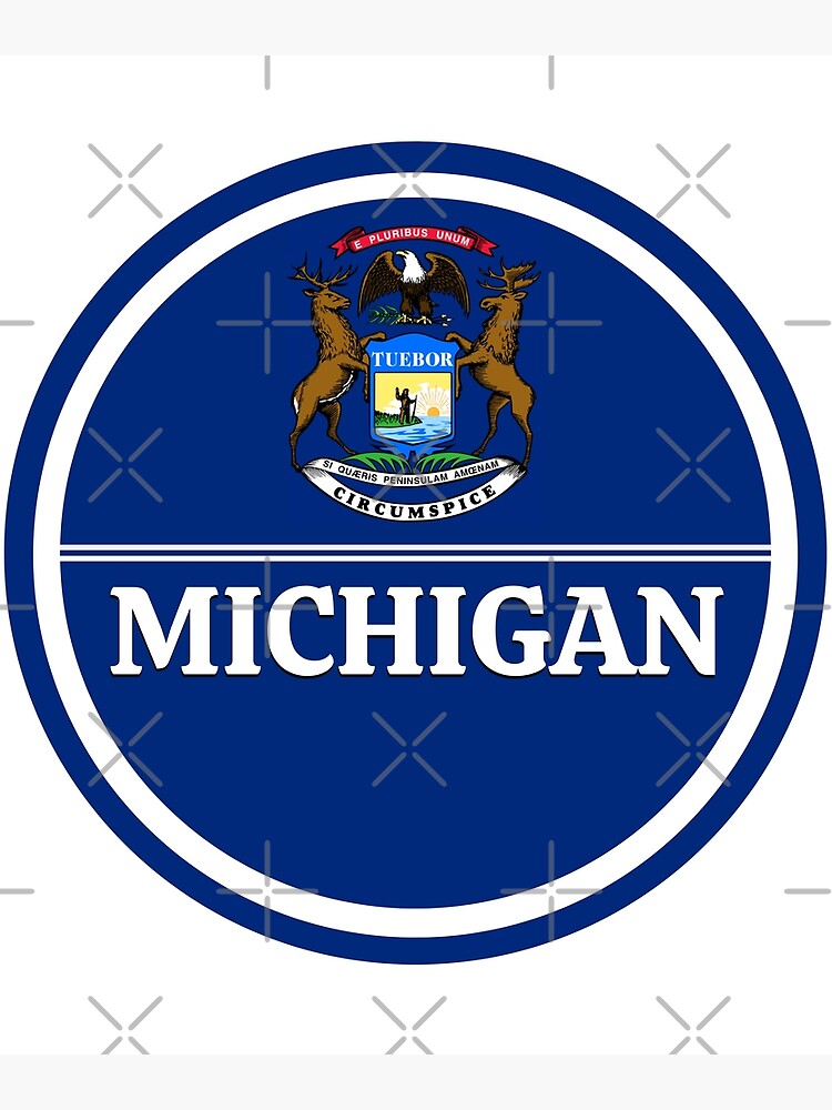"Michigan State Flag Roundel" Poster for Sale by FedSherDesign | Redbubble