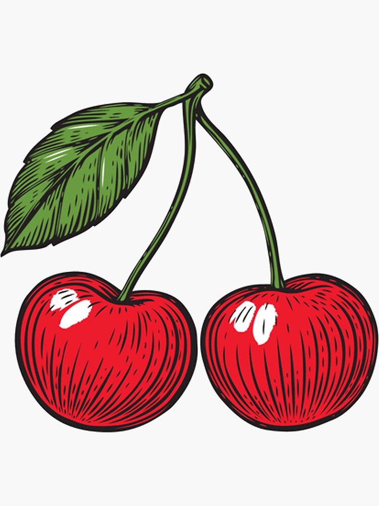 "vintage cherry pattern retro collection" Sticker for Sale by Rajniart ...