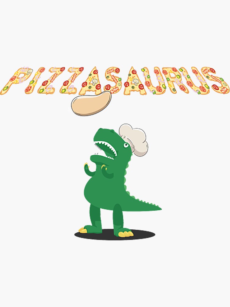 Pegatina «pizzasaurus graciosas lindas pizza comiendo trex dinosaurio ...