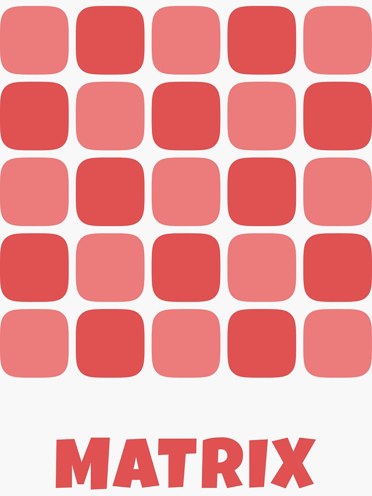 "Matrix Data Structure" Sticker for Sale by Mechashadow | Redbubble