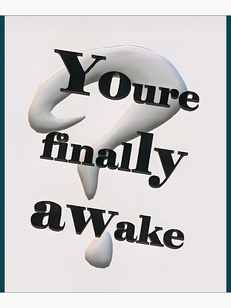 "You_re Finally Awake " Poster for Sale by MoodyDilysArt | Redbubble