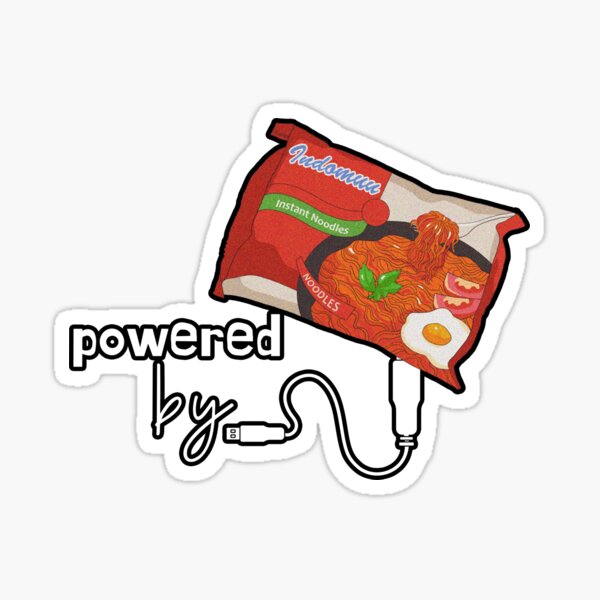 "Powered by Indonesian Mee" Sticker for Sale by leBoosh-Designs | Redbubble