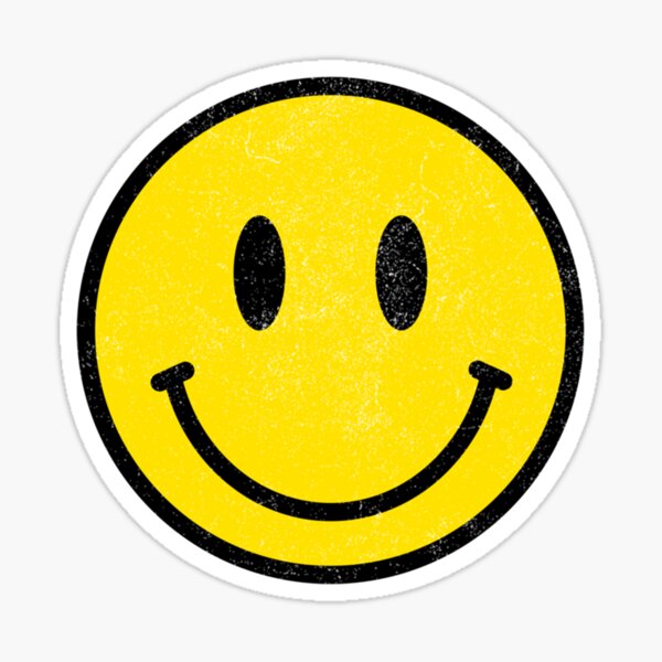 "Vintage Retro Happy Smiley Face 80s 90s Aesthetic " Sticker for Sale ...
