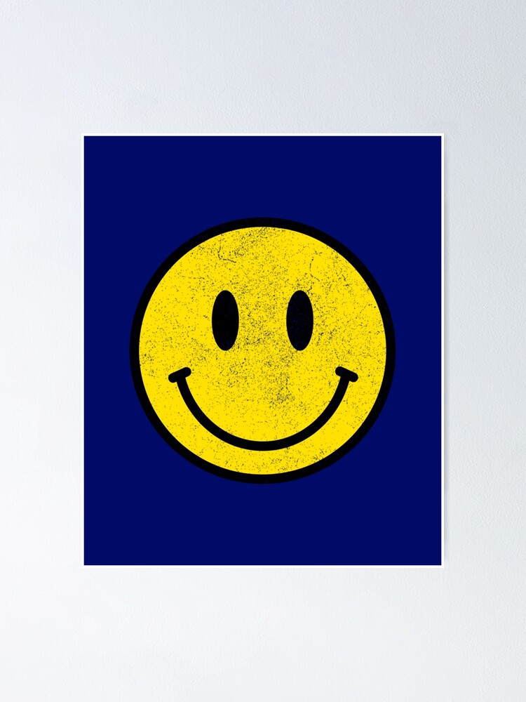 "Vintage Retro Happy Smiley Face 80s 90s Aesthetic " Poster for Sale by ...