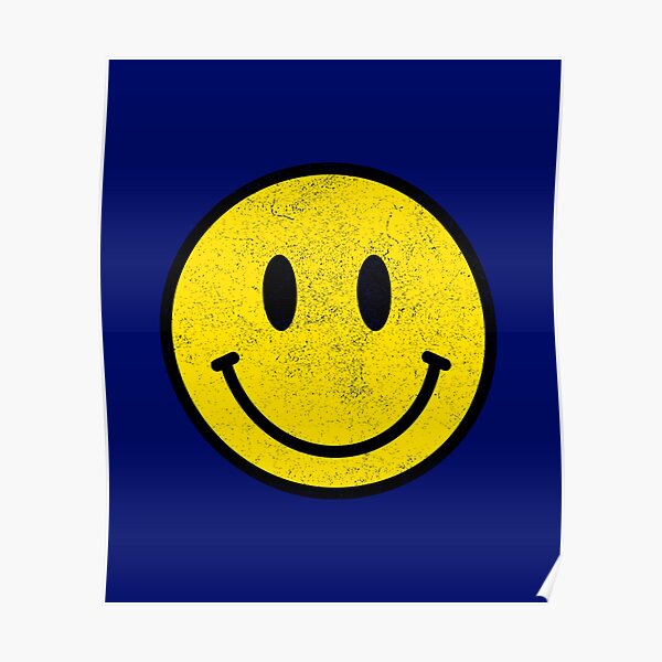 "Vintage Retro Happy Smiley Face 80s 90s Aesthetic " Poster for Sale by ...