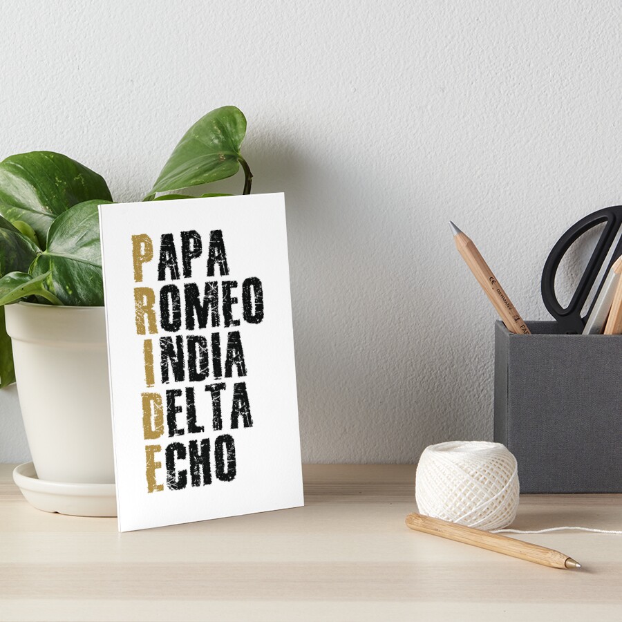 Lámina rígida «Diseño del alfabeto fonético - Orgullo, Papa Romeo India ...