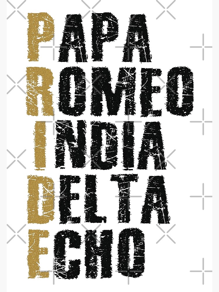 "Phonetic alphabet design - Pride, Papa Romeo India Delta Echo - black ...