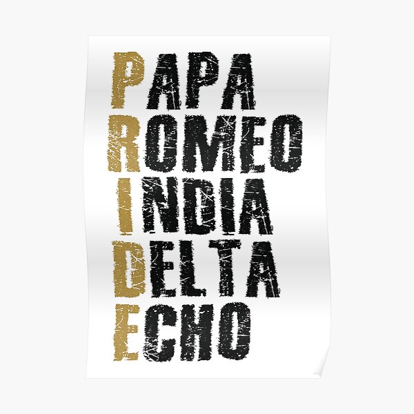 "Phonetic alphabet design - Pride, Papa Romeo India Delta Echo - black ...