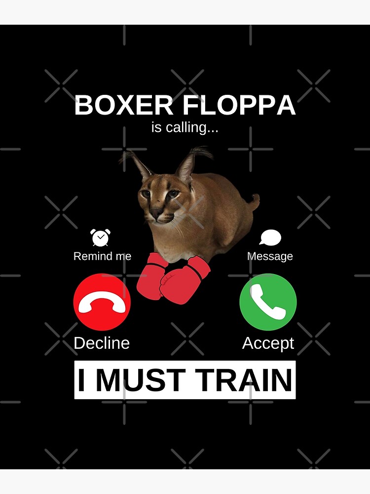 "Boxer Floppa is Calling I Must Train Funny Caracal Big Cat" Art Print ...