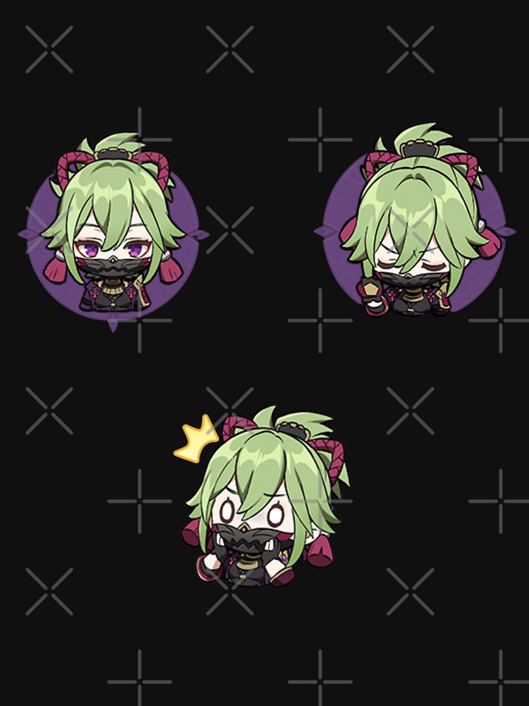 "Kuki Shinobu Genshin Impact Chibi Stickers Set" Active T-Shirt for ...