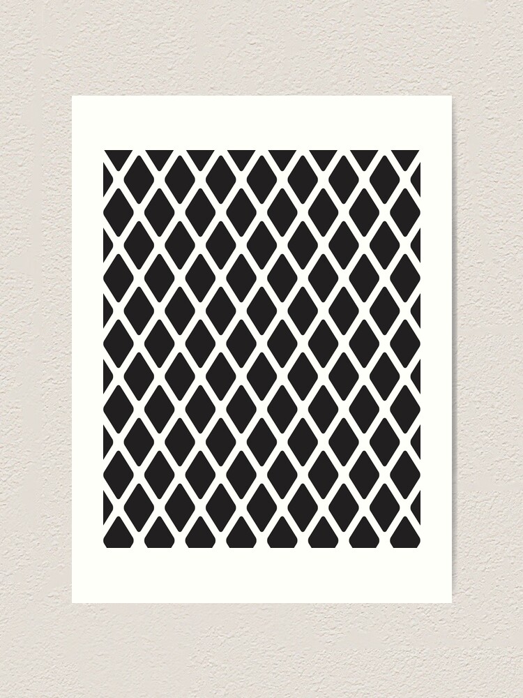 "Diamond Pattern with Fishnet Effect for White Background" Art Print by ...