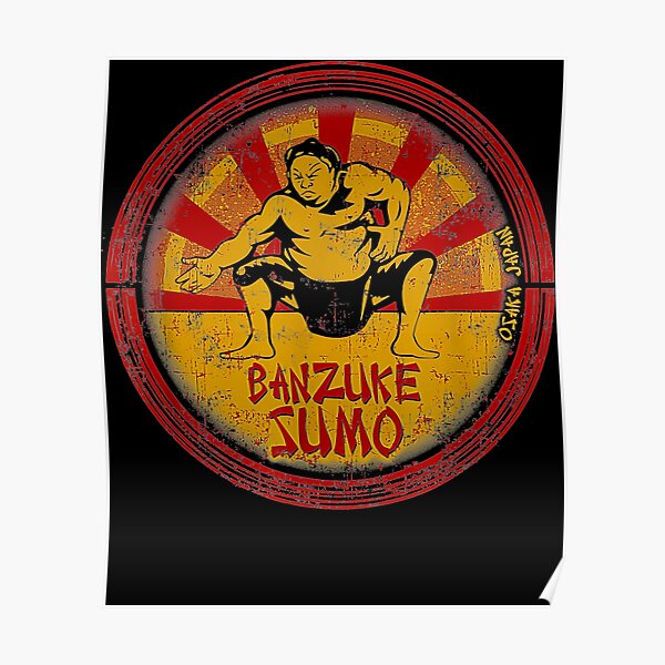 "Banzuke Sumo Wrestling Osaka Japan Vintage Fun Retro T Shirt" Poster ...