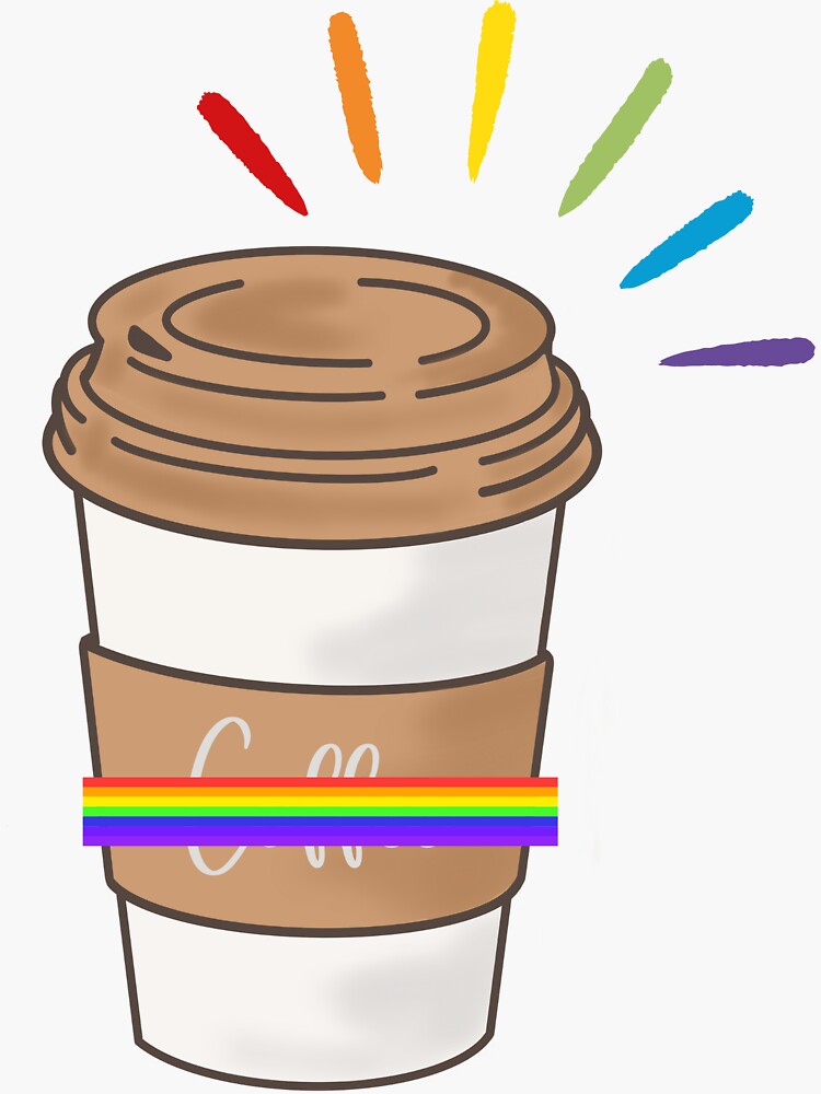 "Coffee With Rainbow Inside" Sticker for Sale by Cryptee-s | Redbubble